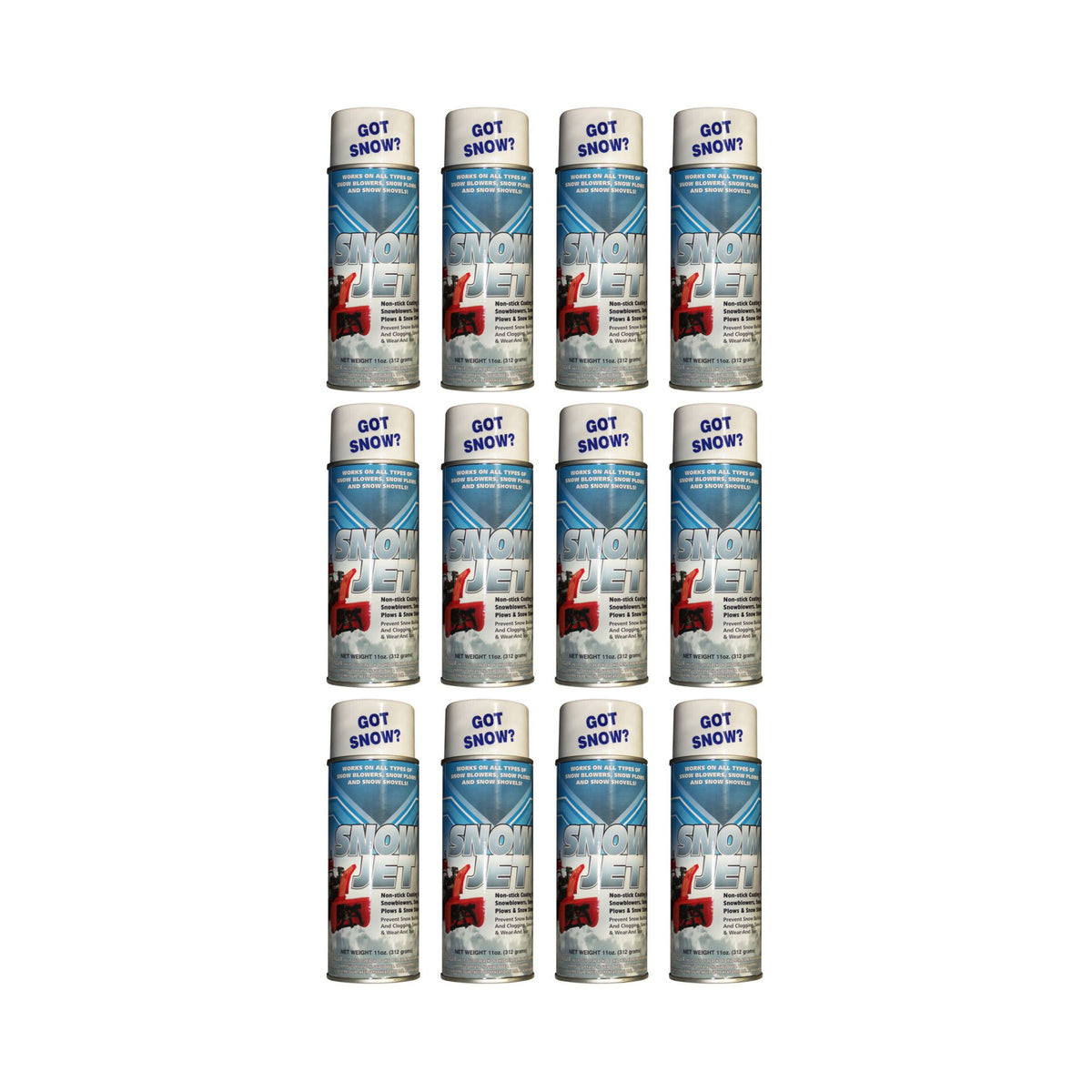 12-Cans of Snow-Jet Non-Stick Spray For Snow Blowers, Shovels & Plows ...