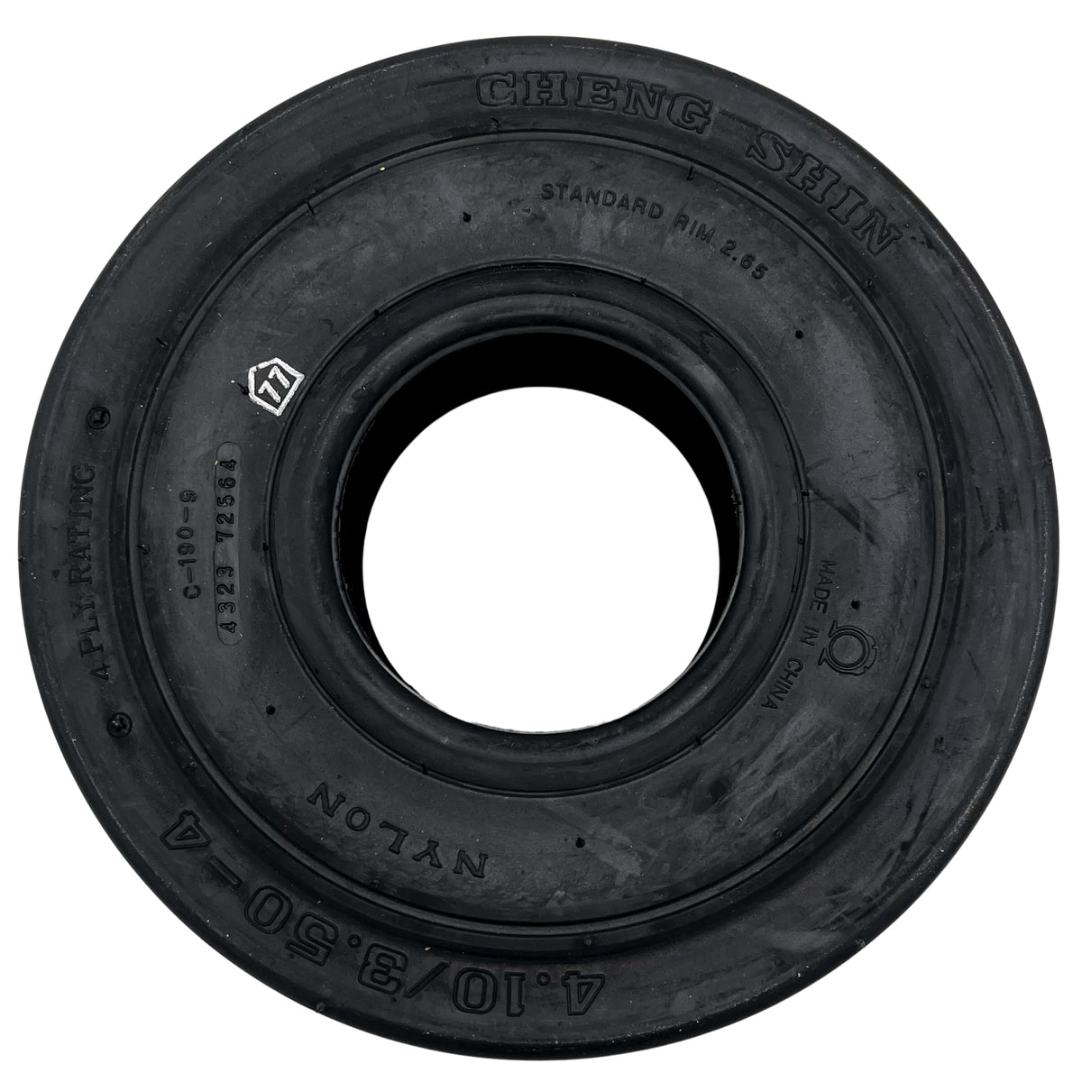 4.10x3.50-4 Smooth Tread Caster Wheel Tire (Tire Only) Cheng Shin ...